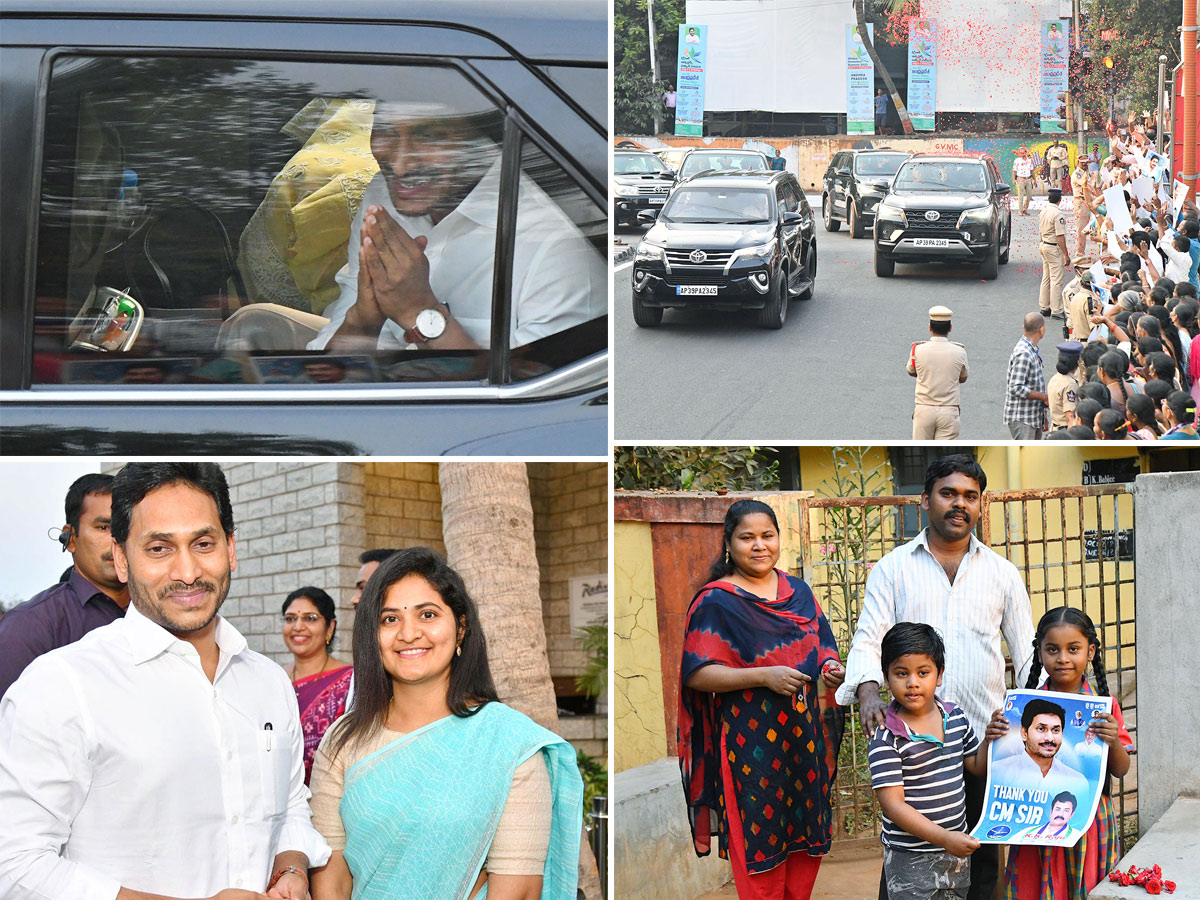 Grand Welcome to CM YS Jagan in Visakhapatnam Photos - Sakshi